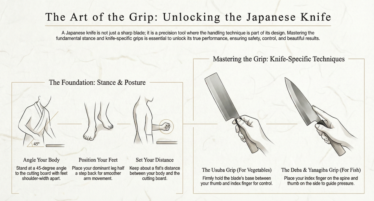 How to Hold a Japanese Knife | Proper Grip for Safety and Precision ...