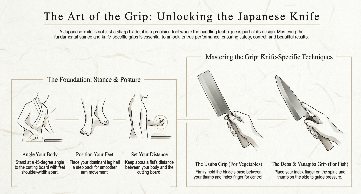 How to Hold a Japanese Knife | Proper Grip for Safety and Precision ...