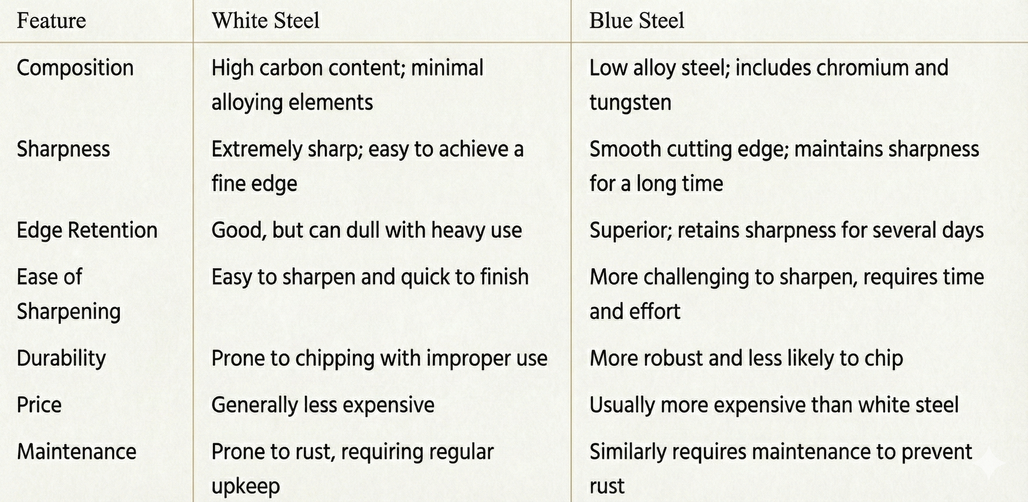 White vs Blue Steel Knives: Sharpening, Durability, and Performance ...